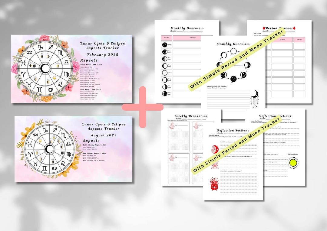 2025 Moon Calendar With Bonus Printable Moon Journal Perfect for Womens ...
