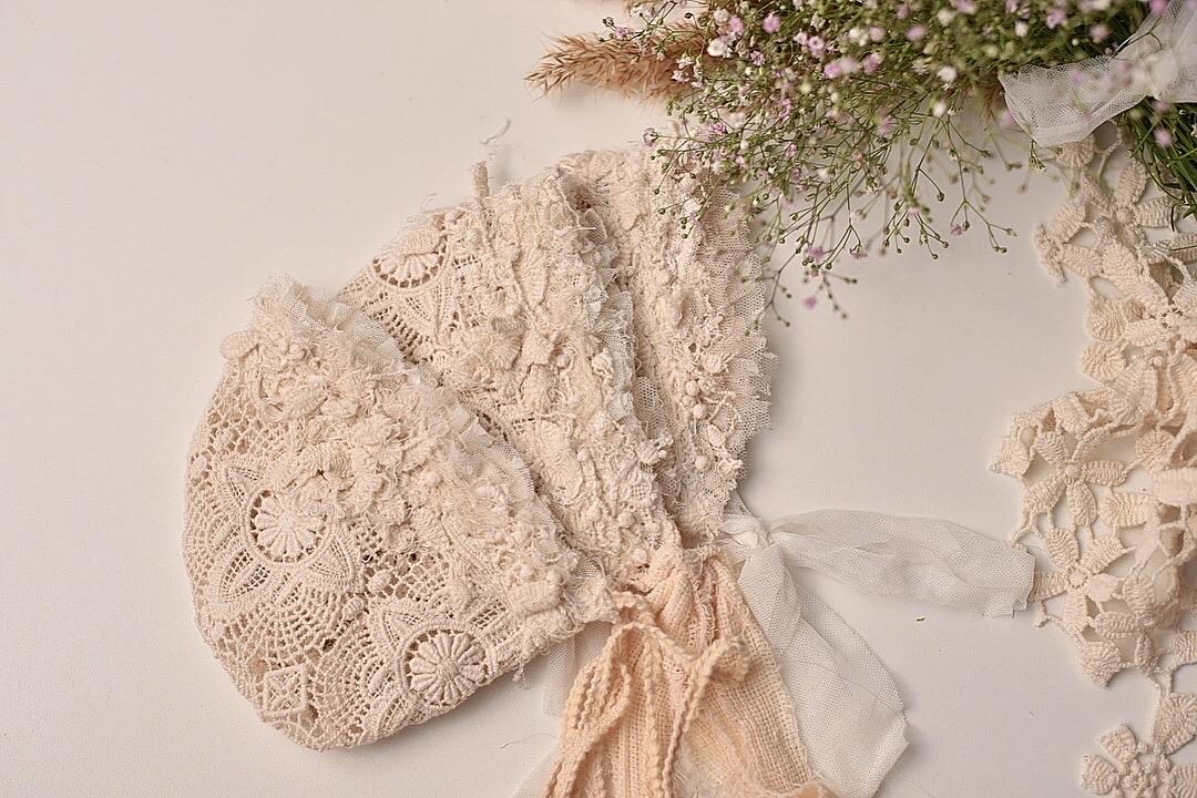 Photography Prop Bonnet, Lace Newborn Bonnet, Newborn Bonnet, Newborn ...