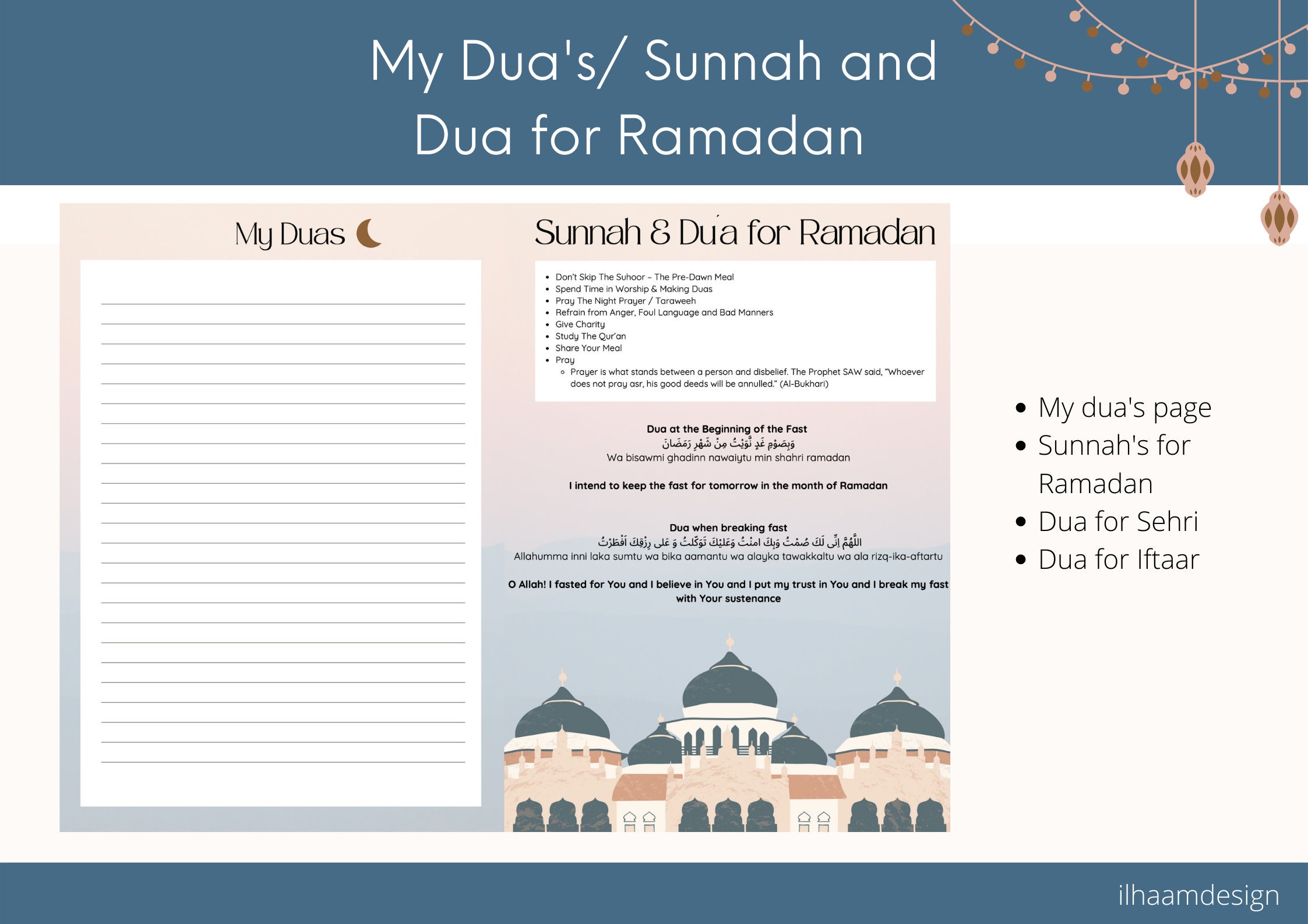2024 Ramadan Planner Digital/printable PDF/ Ramadan Checklist/ Ramadan ...