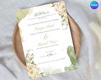 Luxury Nikkah Card, Nikkah Invitation Card, Digital Walima Card ...