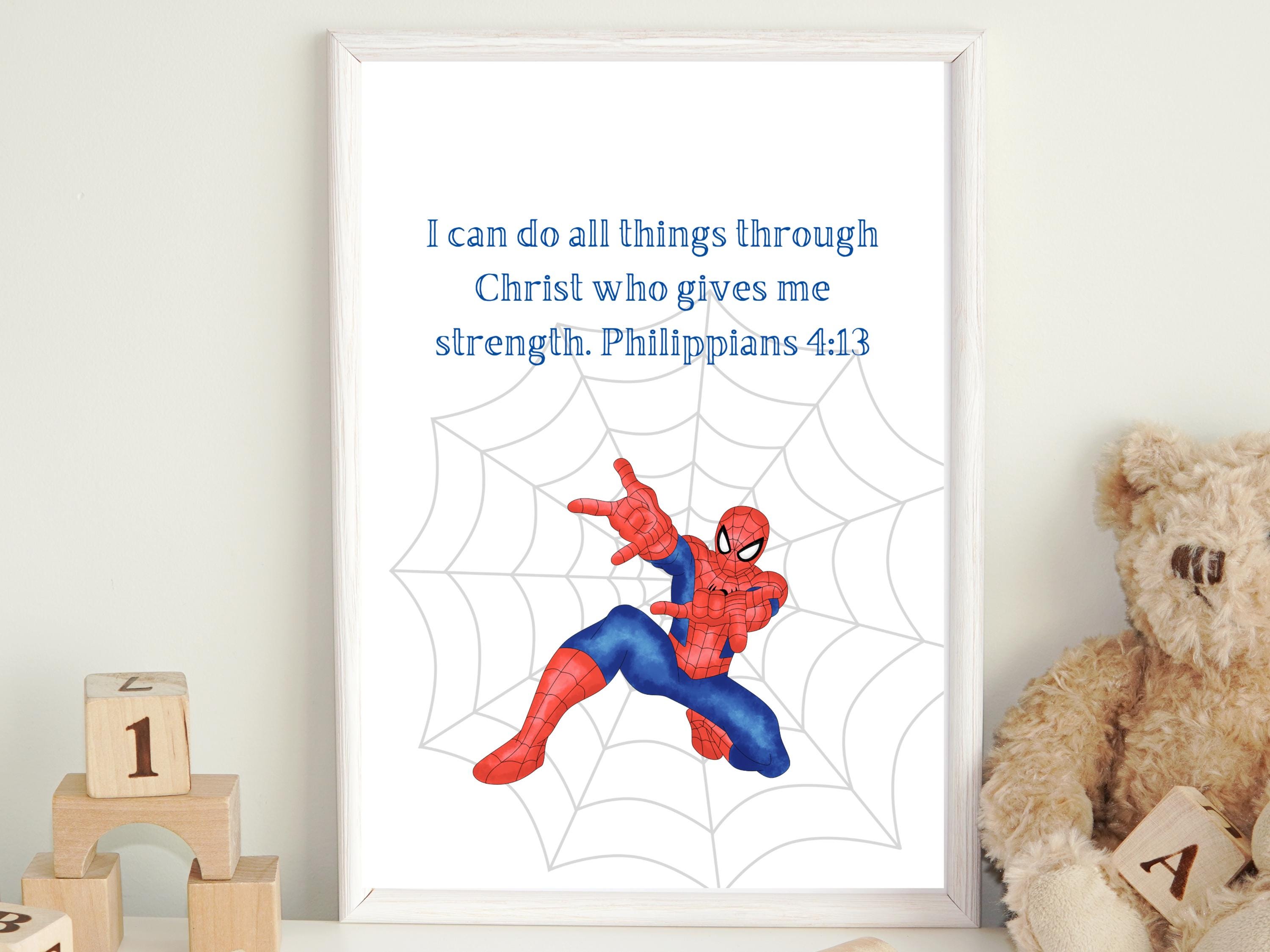 Superhero Print Set | Boy Nursery Decor | Scripture Art | Bible Verse ...