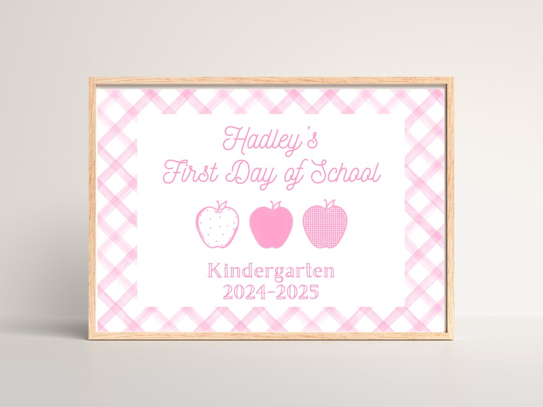 First Day of School Printable | Back to School | Pink Preppy School ...