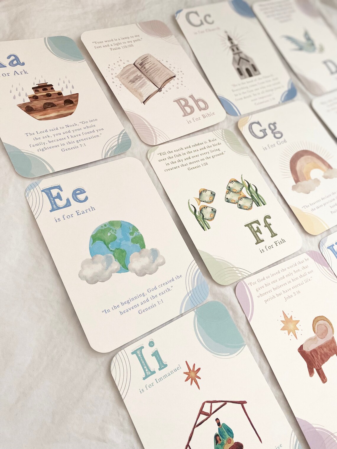 Scripture Alphabet Flash Cardsbible Learning for Kidsmemory | Etsy