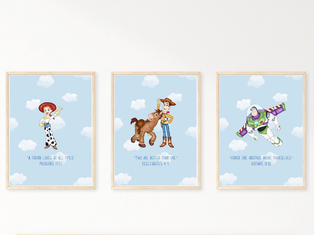 Toy Story Print Set | Boy Nursery Decor | Scripture Art | Bible Verse ...