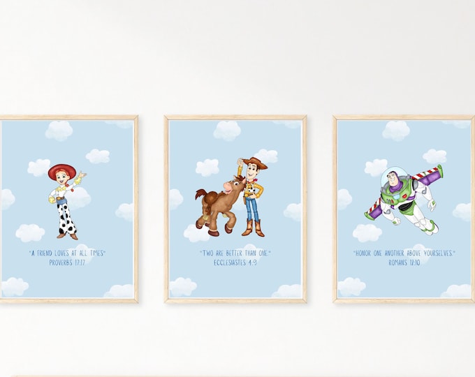 Toy Story Bible Verse Prints: Set of 6 Kids Scripture Art (digital ...