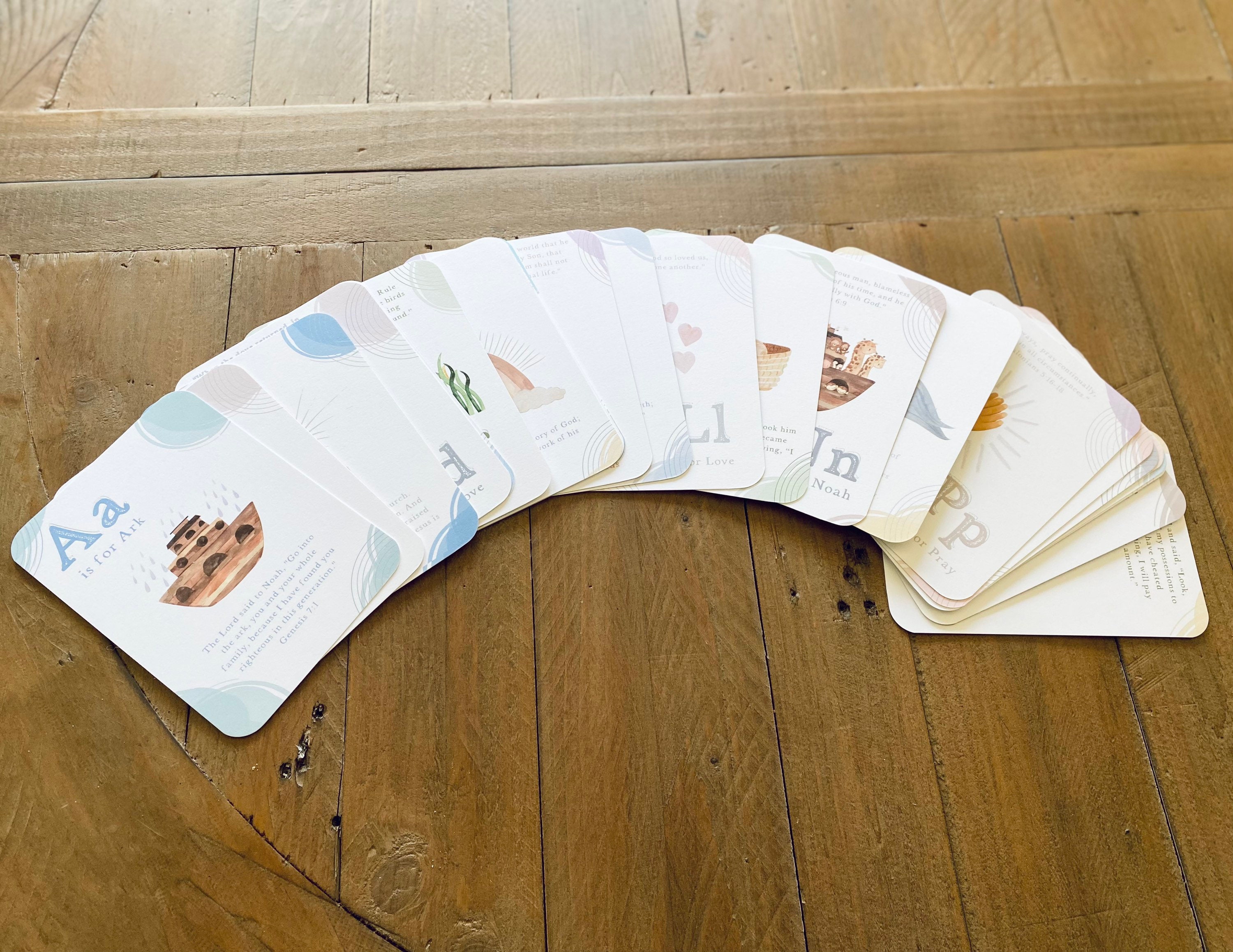 Christian Alphabet Flash Cards I ABC Cards I Christian Decor - Etsy