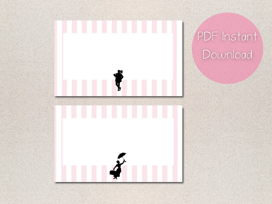 Mary Poppins Printable Food Place Cards | BLANK Table Signs | Birthday ...