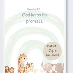Christian Scripture I Noah's Ark I Bible Nursery Print I Set of 3 I ...