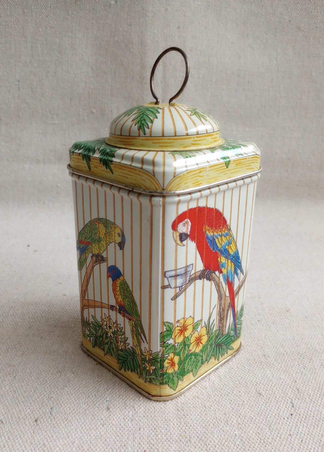 1970's Parrot Cage Tin - Etsy