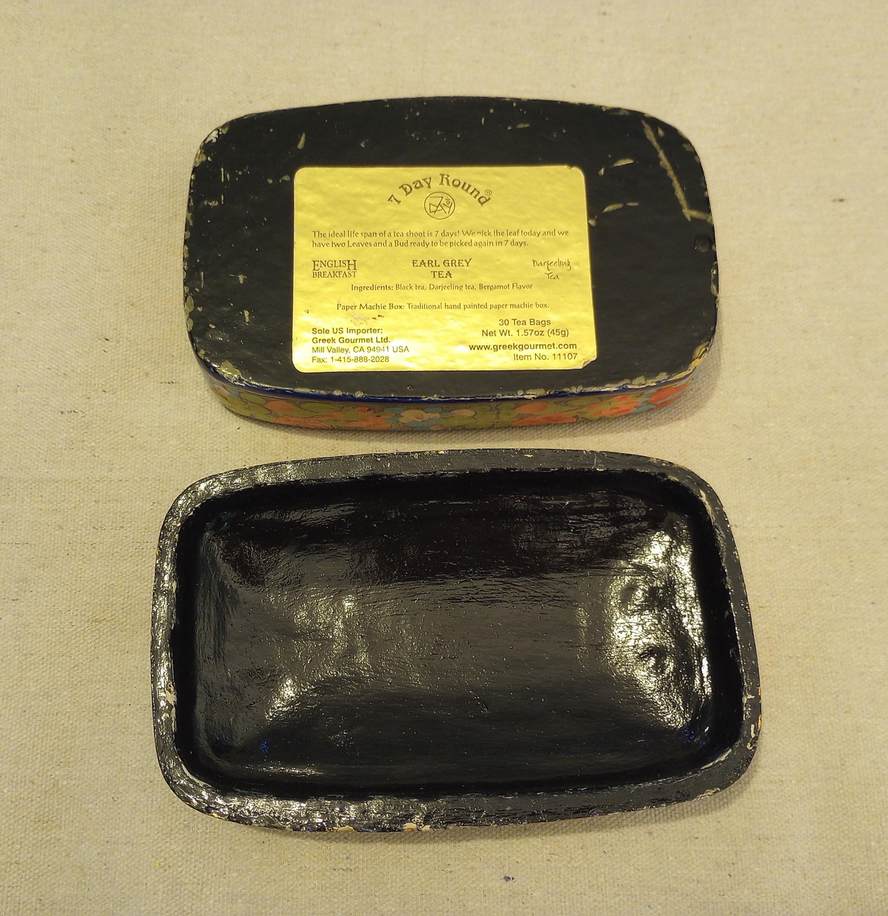 Hand Painted Paper Mache Floral Tea Box - Etsy