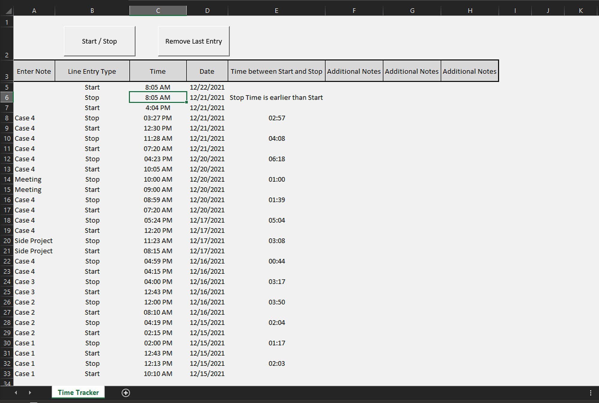 Time Tracker - Simple - Etsy