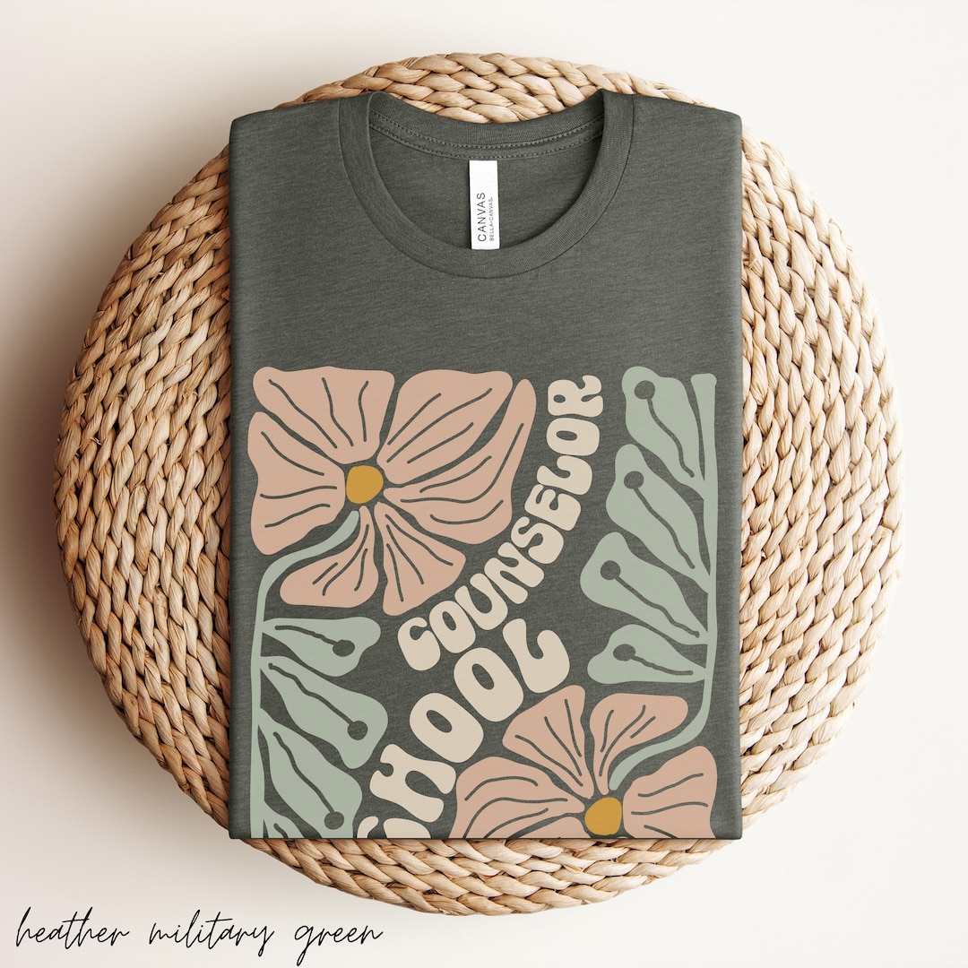 Boho Floral School Counselor T-shirt Retro School Counselor Tshirt ...