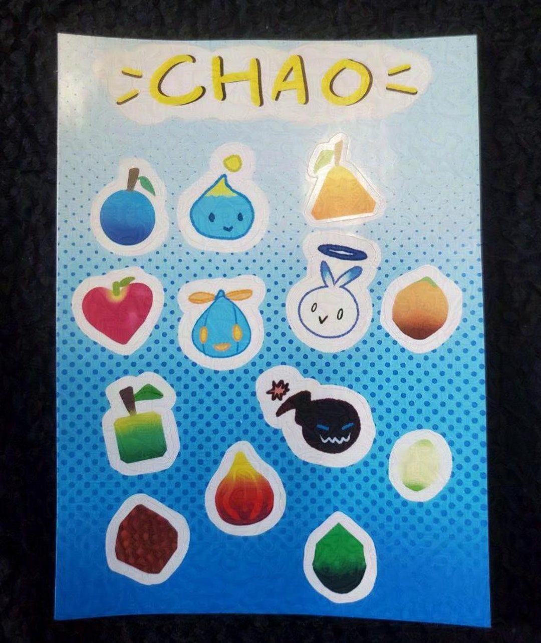 Chao Collection of Stickers, Basic Sonic Chao With Fruit - Etsy