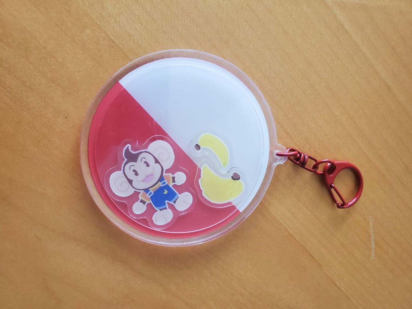 Monkey in a Ball Shaker Keychain - Etsy