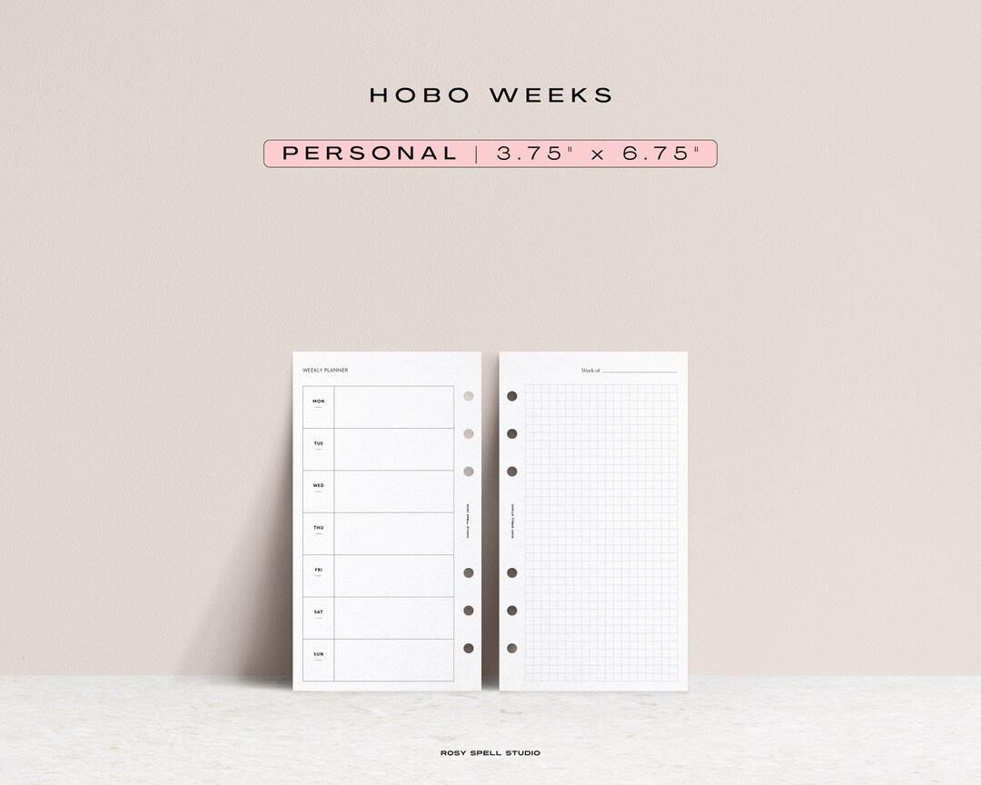 Hobo Weeks, Personal Size Planner, Hobonichi Weeks Inspired, Undated ...