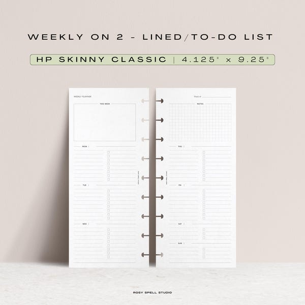 Weekly To-do Lists, HALF Printable Planner Inserts, Undated Weekly ...