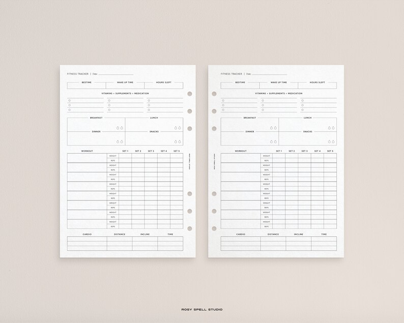 Daily Fitness Tracker, A5 Printable Planner Insert, Workout Planner ...