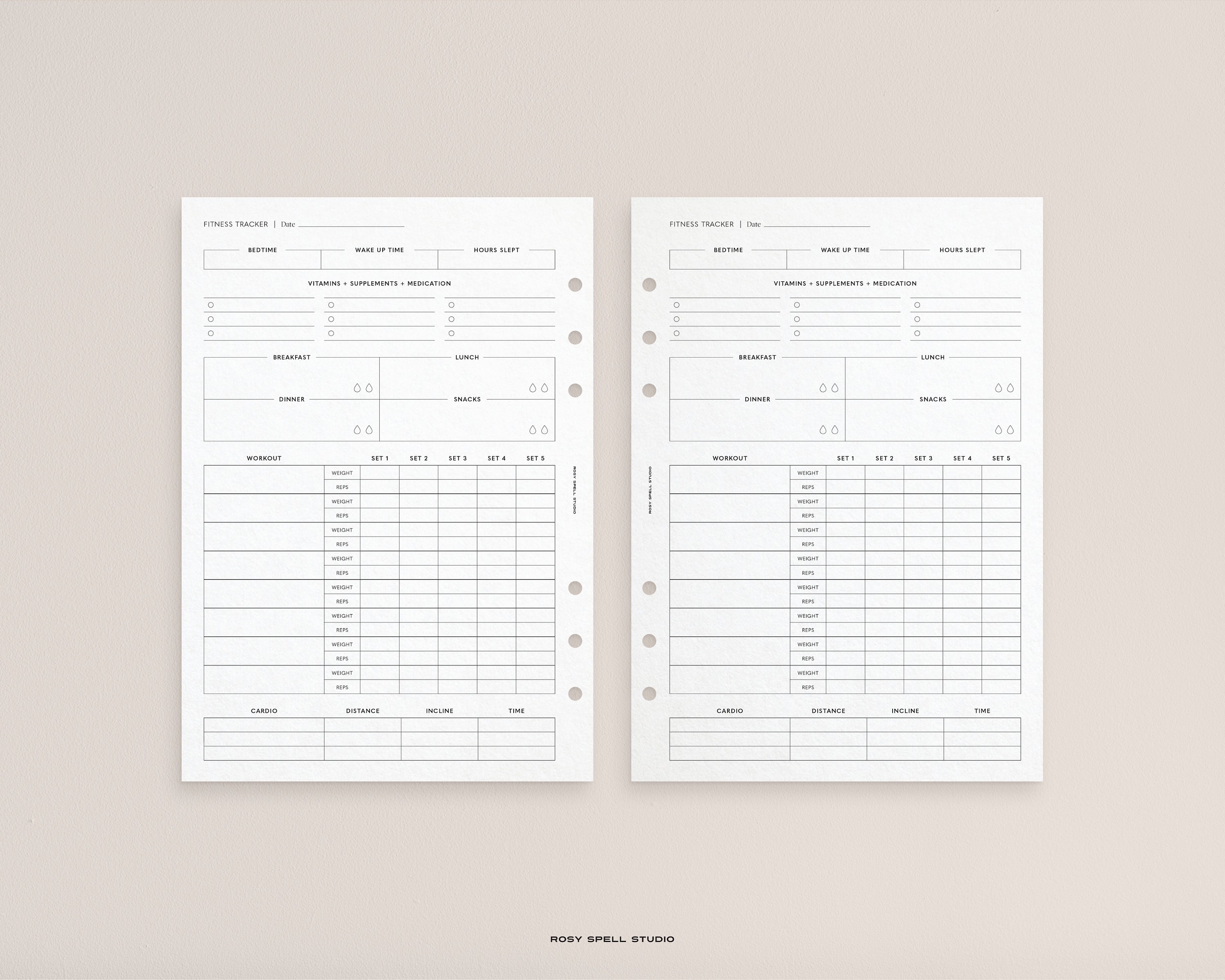 Daily Fitness Tracker, A5 Printable Planner Insert, Workout Planner ...