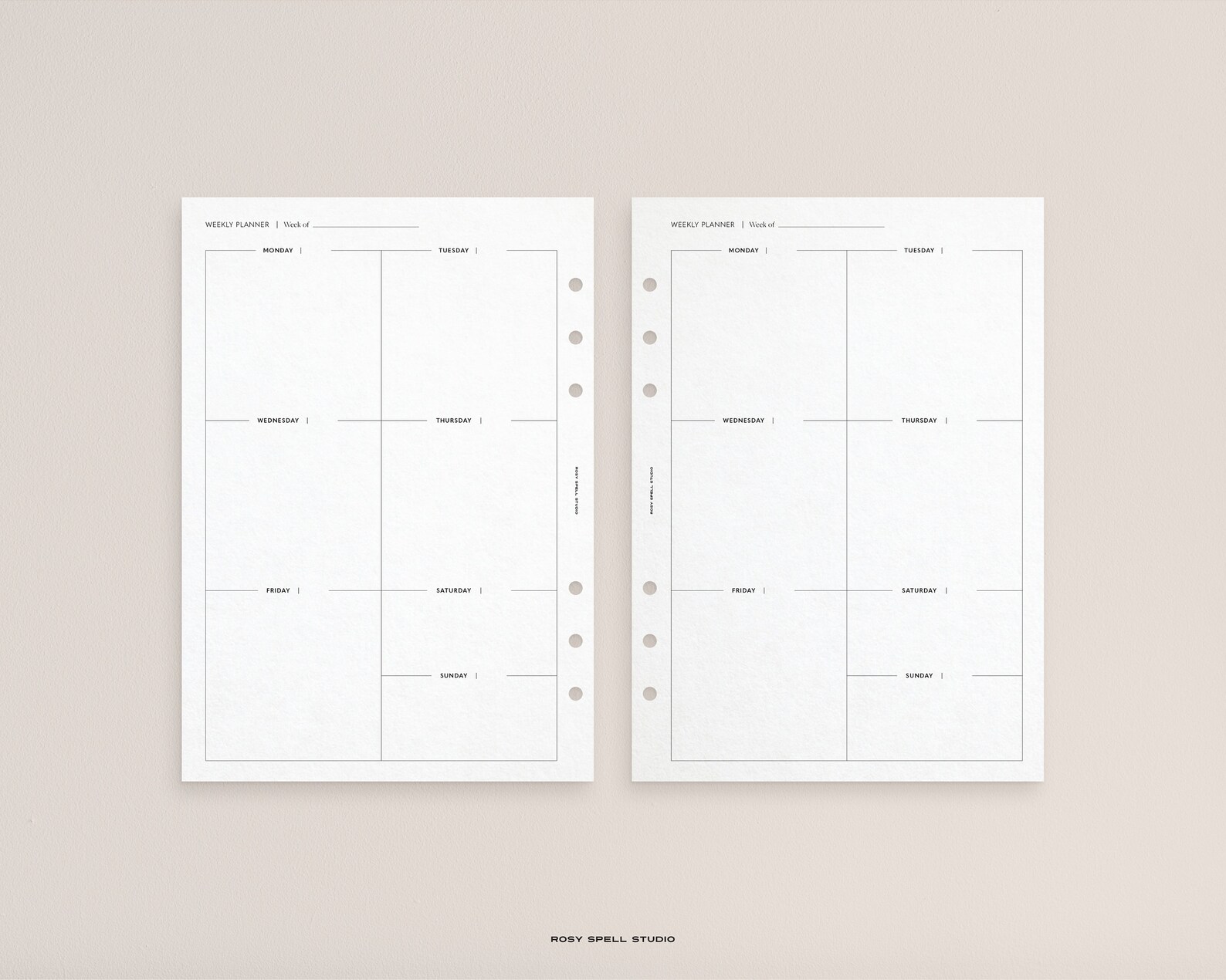 Weekly Planner, A5 Printable Planner Inserts, Blank Weekly Overview ...