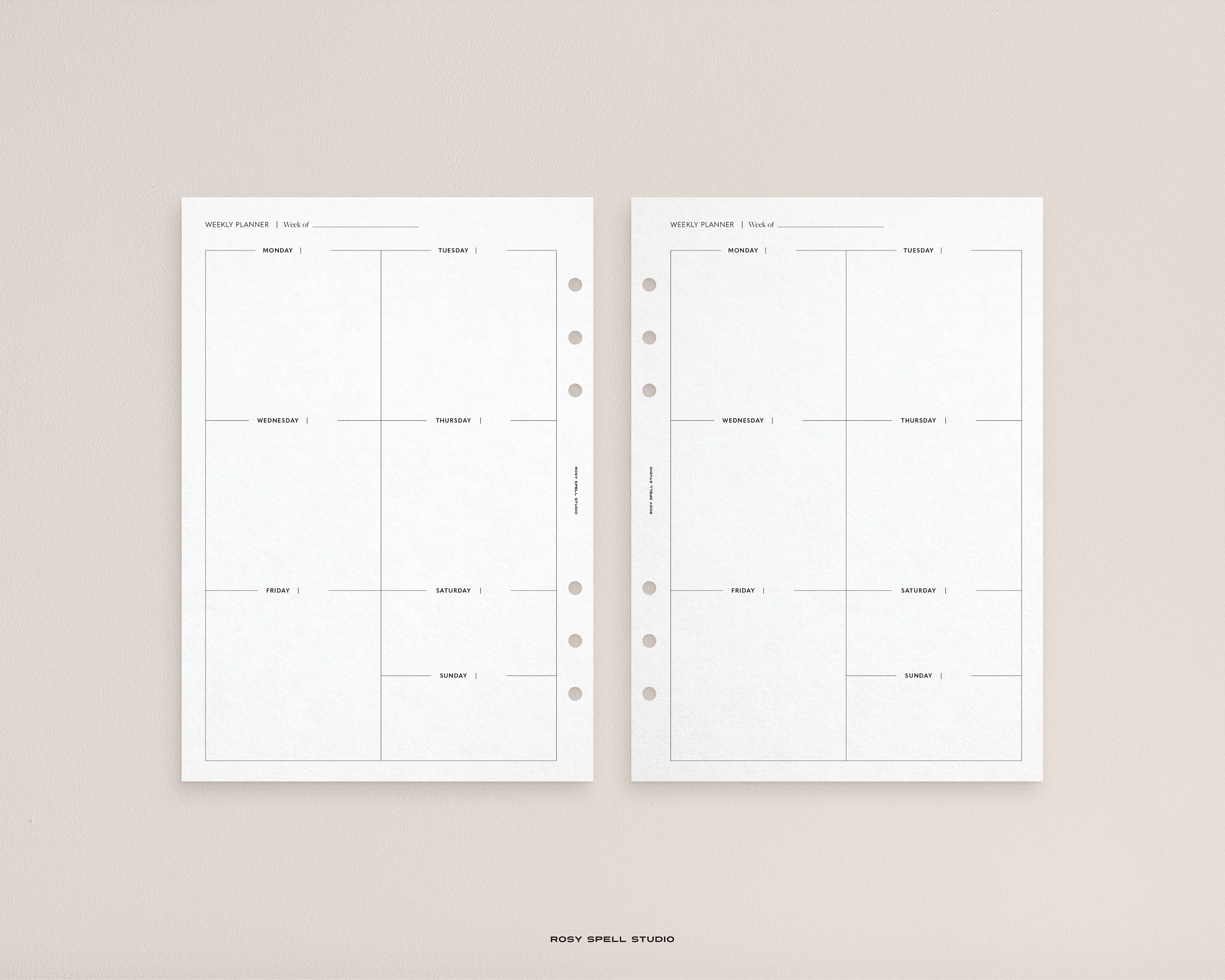 Weekly Planner, A5 Printable Planner Inserts, Blank Weekly Overview ...