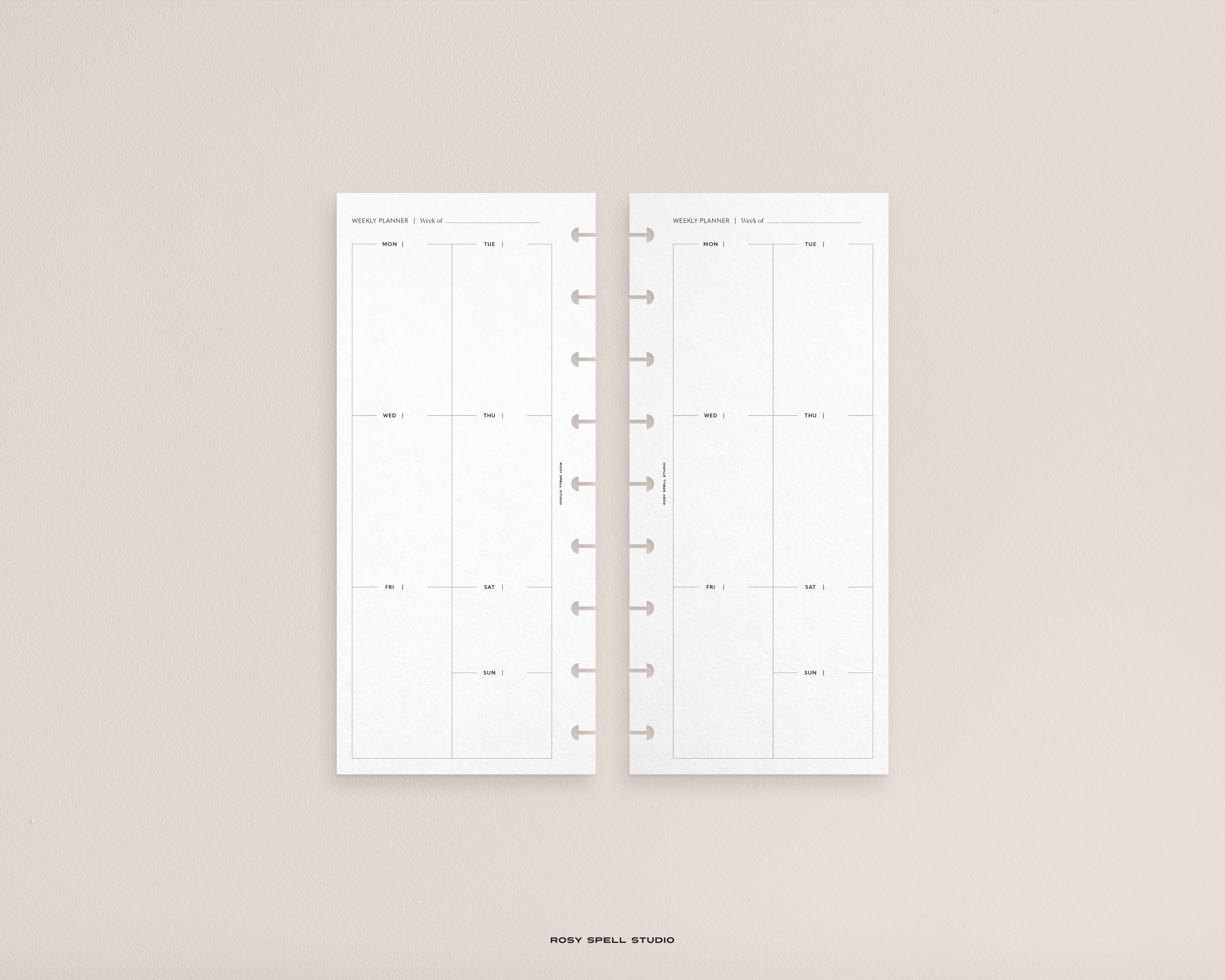 Weekly Notes and Overview, HP Skinny Classic Printable Planner Inserts ...