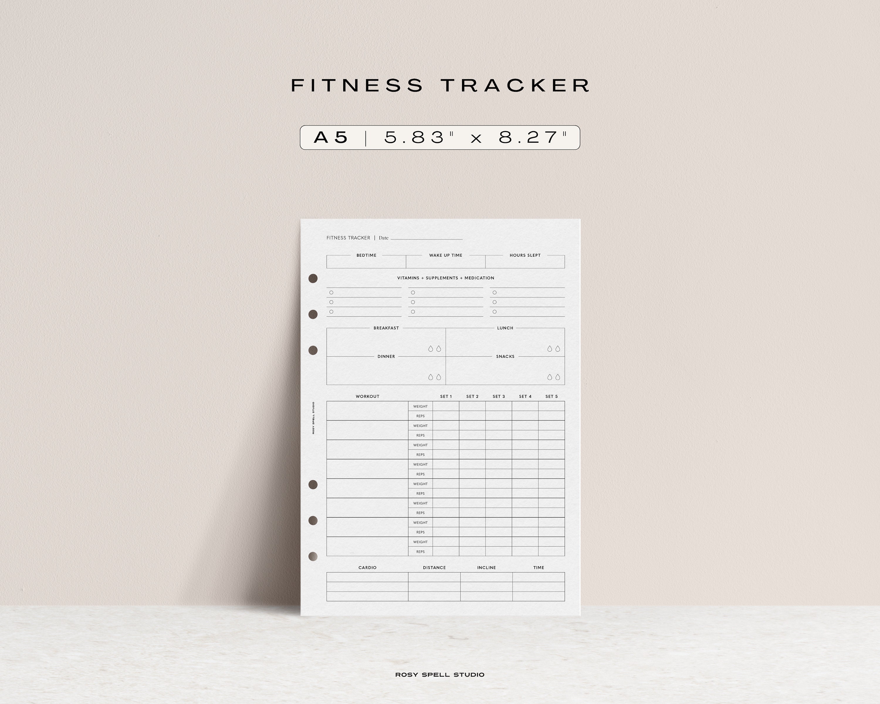 Daily Fitness Tracker, A5 Printable Planner Insert, Workout Planner ...