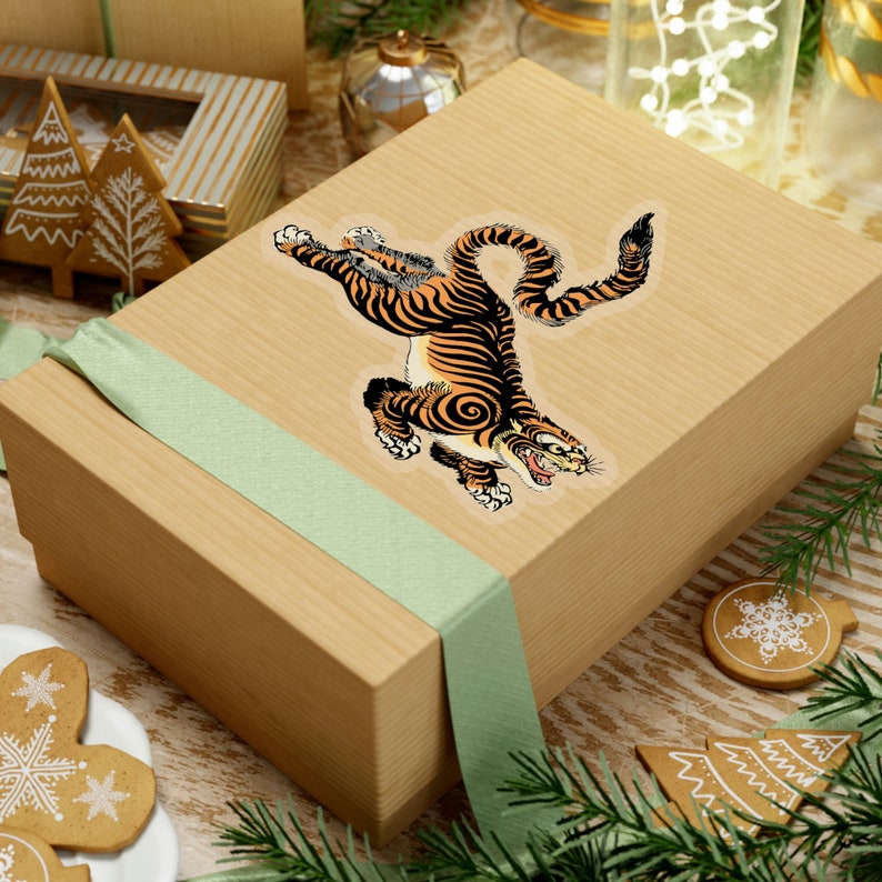 100% Vinyl Sticker - Vintage Tiger - Tiger Sticker - Fierce Tiger ...