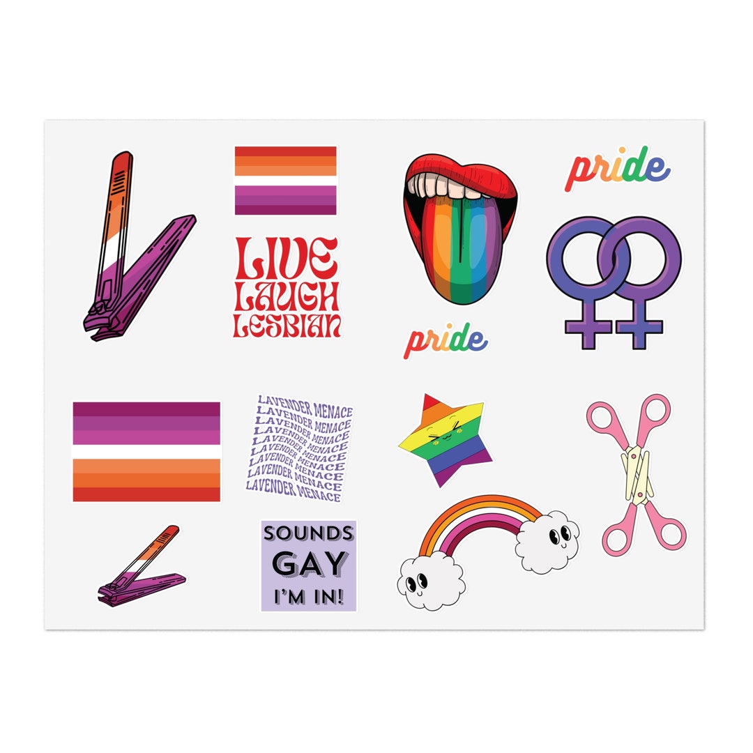 14 Lesbian Stickers, Lesbian Sticker Pack, Lesbian Stickers, WLW Laptop ...