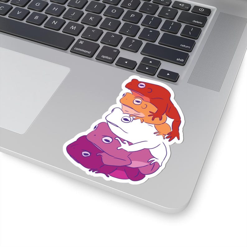 Lesbian Flag Sticker - Lesbian Frog Stack, WLW, Sapphic, Cute, Frogs, LGBTQ - Etsy