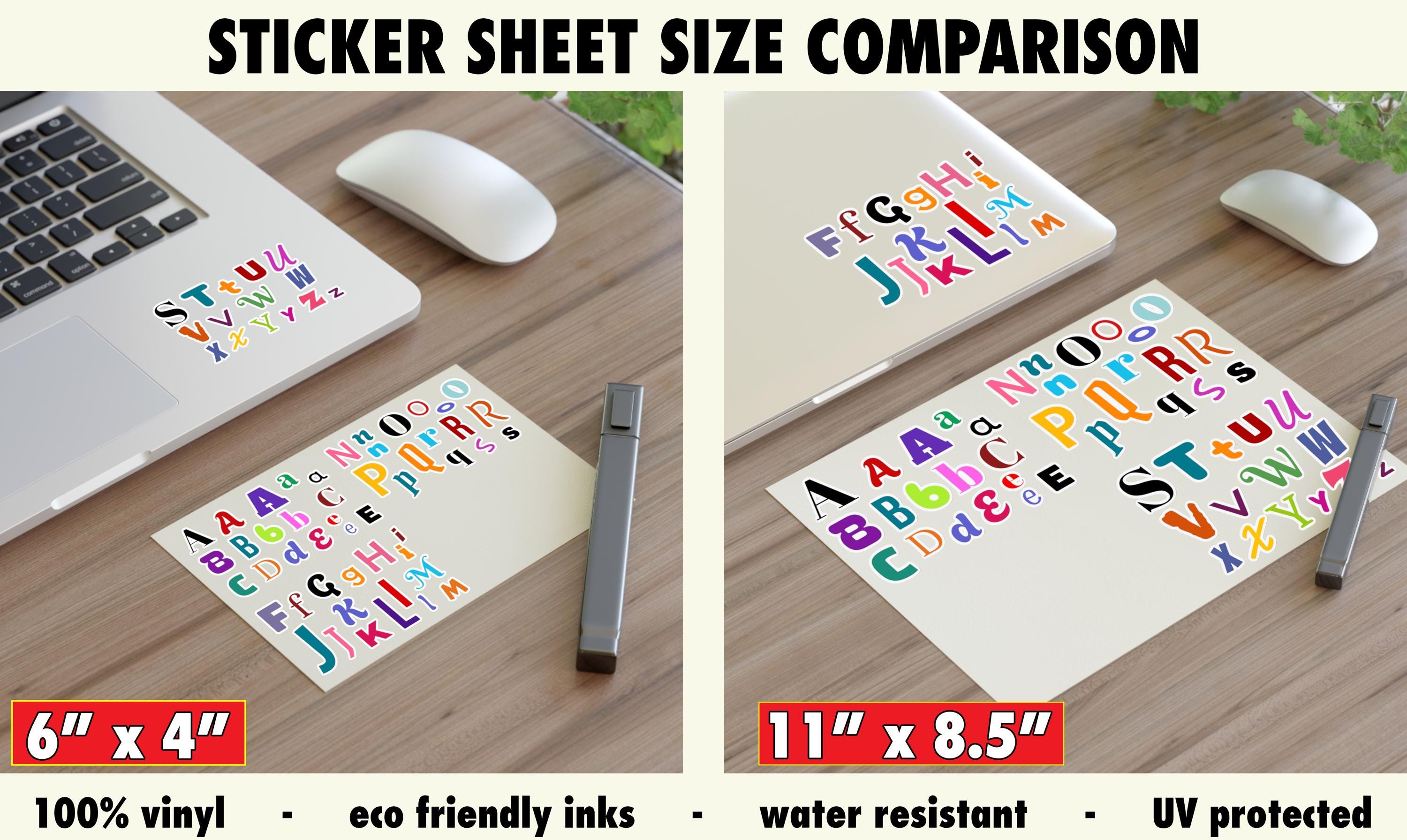 100% Vinyl Sticker Sheet - Alphabet Sticker Sheet, Scrapbook Stickers ...