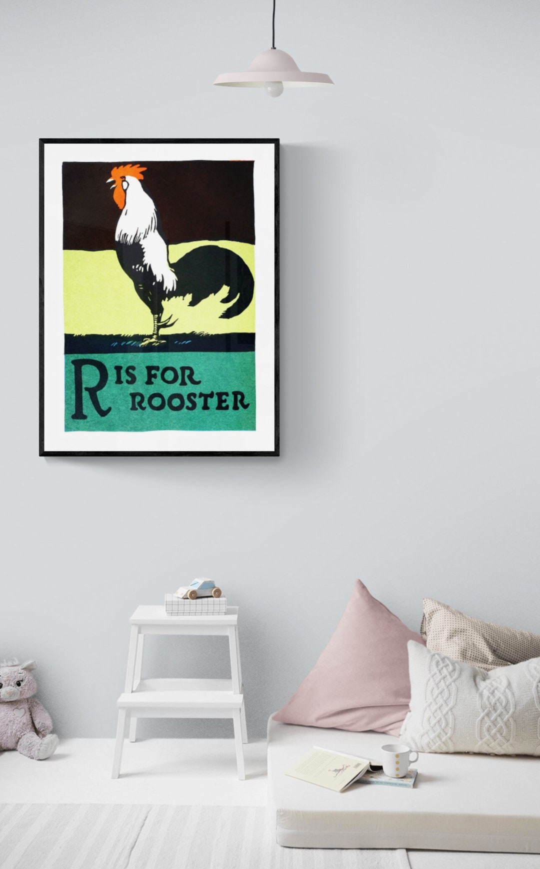 R is for Rooster Vintage Alphabet Downloadable Poster Printable ...