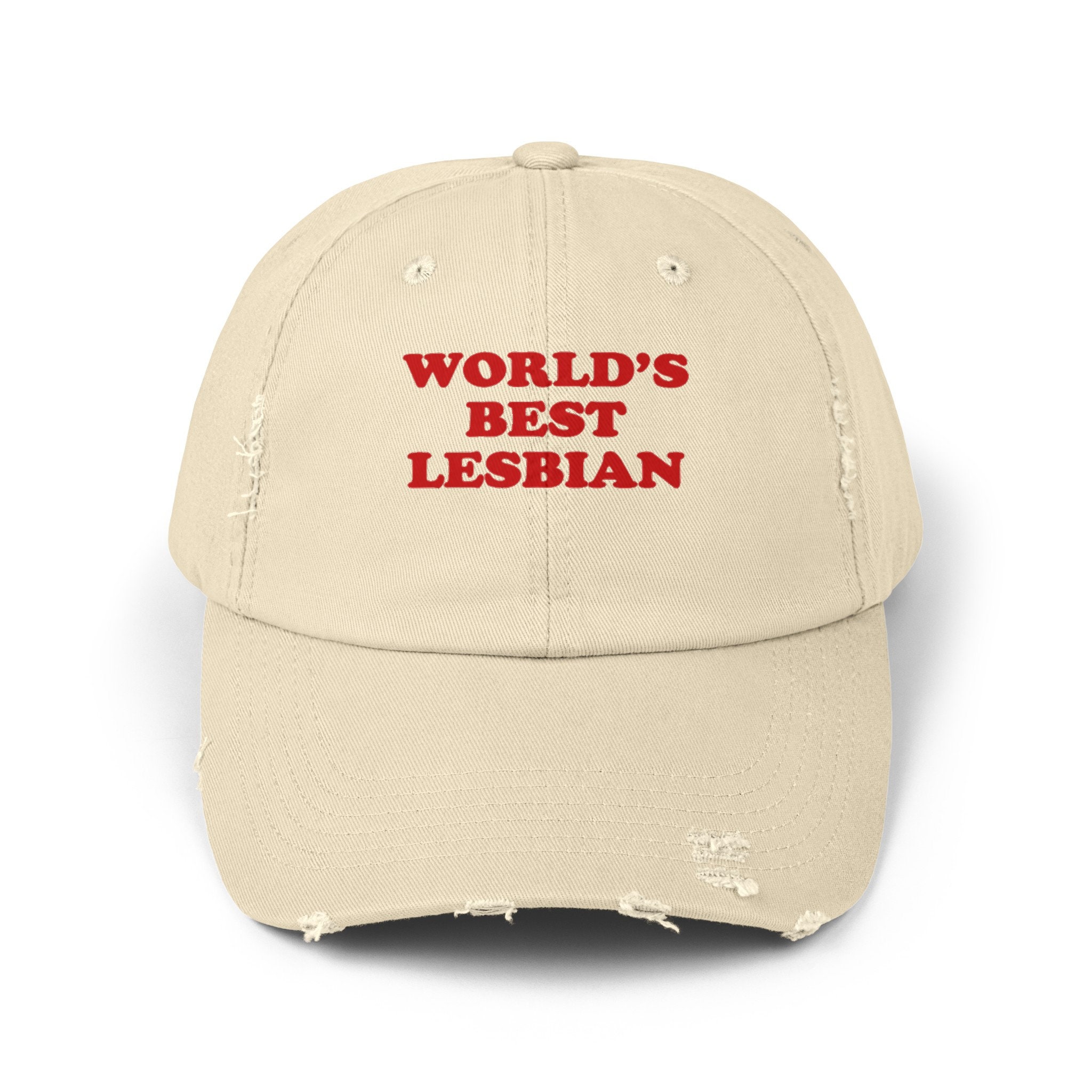 Unisex Distressed Cap Lesbian Cap World's Best Lesbian, Lesbian Gifts ...