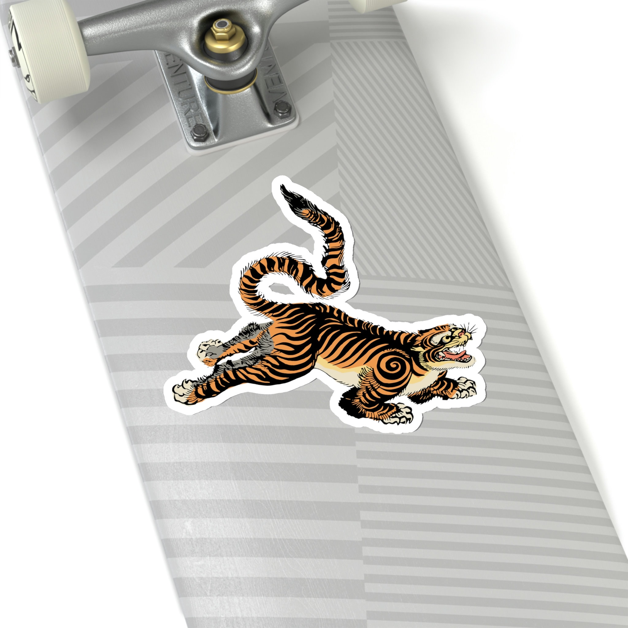 100% Vinyl Sticker Vintage Tiger Tiger Sticker Fierce Tiger, Stylized ...