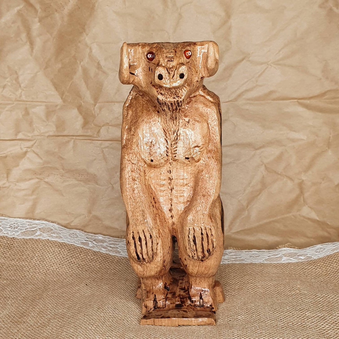 Hand Carved Carved Wooden Minotaur. - Etsy