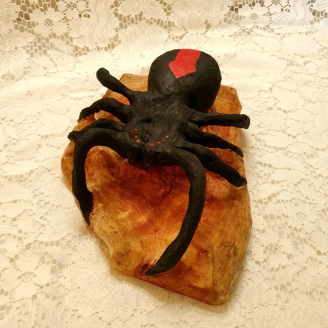 Hand Carved Cypress Redback Spider. - Etsy