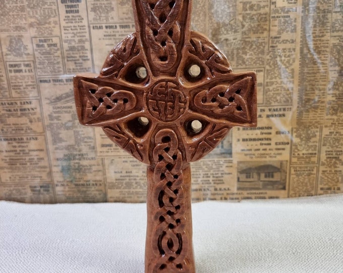 Hand Carved Celtic Cross. Wooden - Etsy