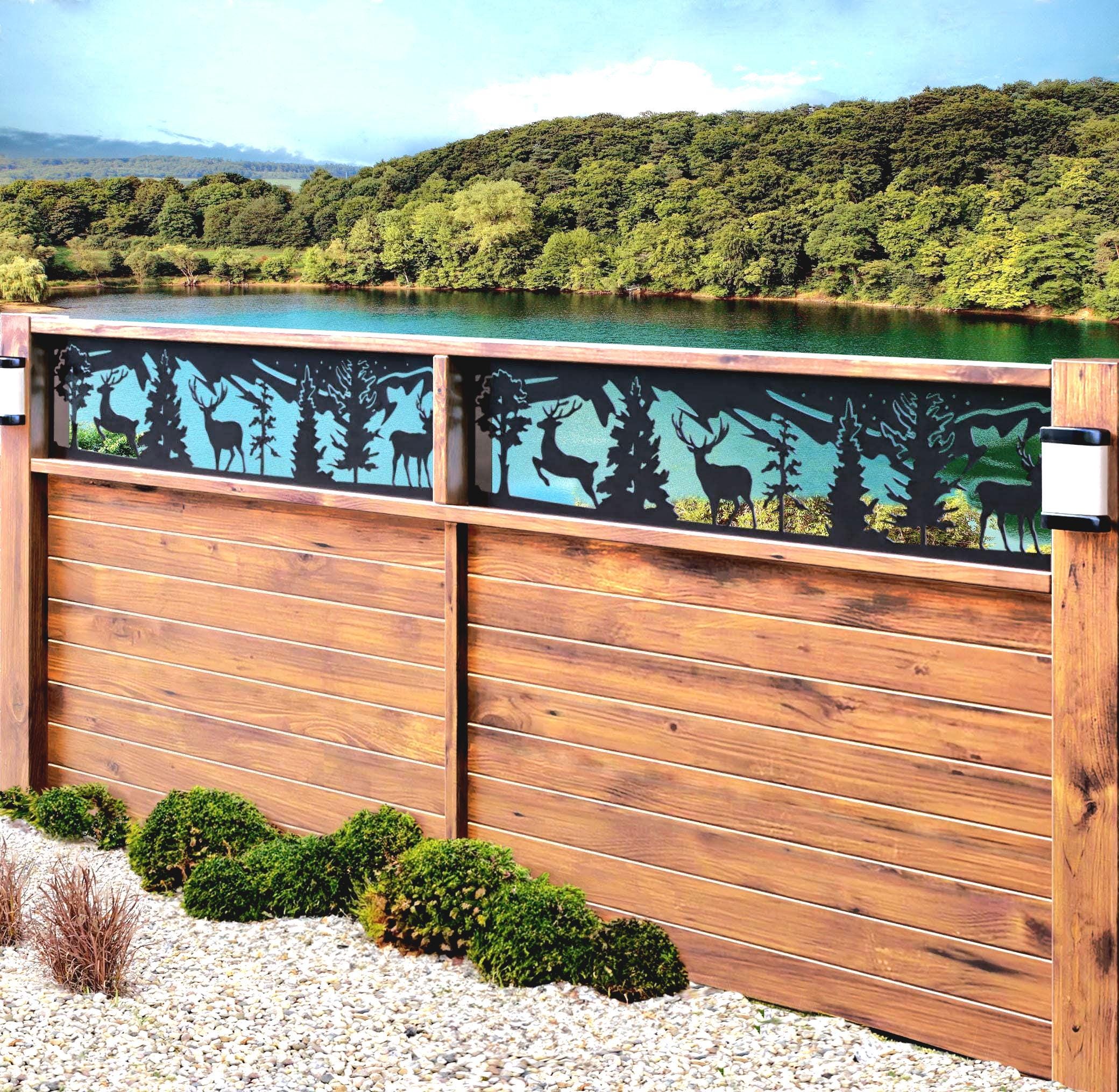 Aluminum Wildlife Fence Topper, Laser Cut Deer and Birds, Decorative ...