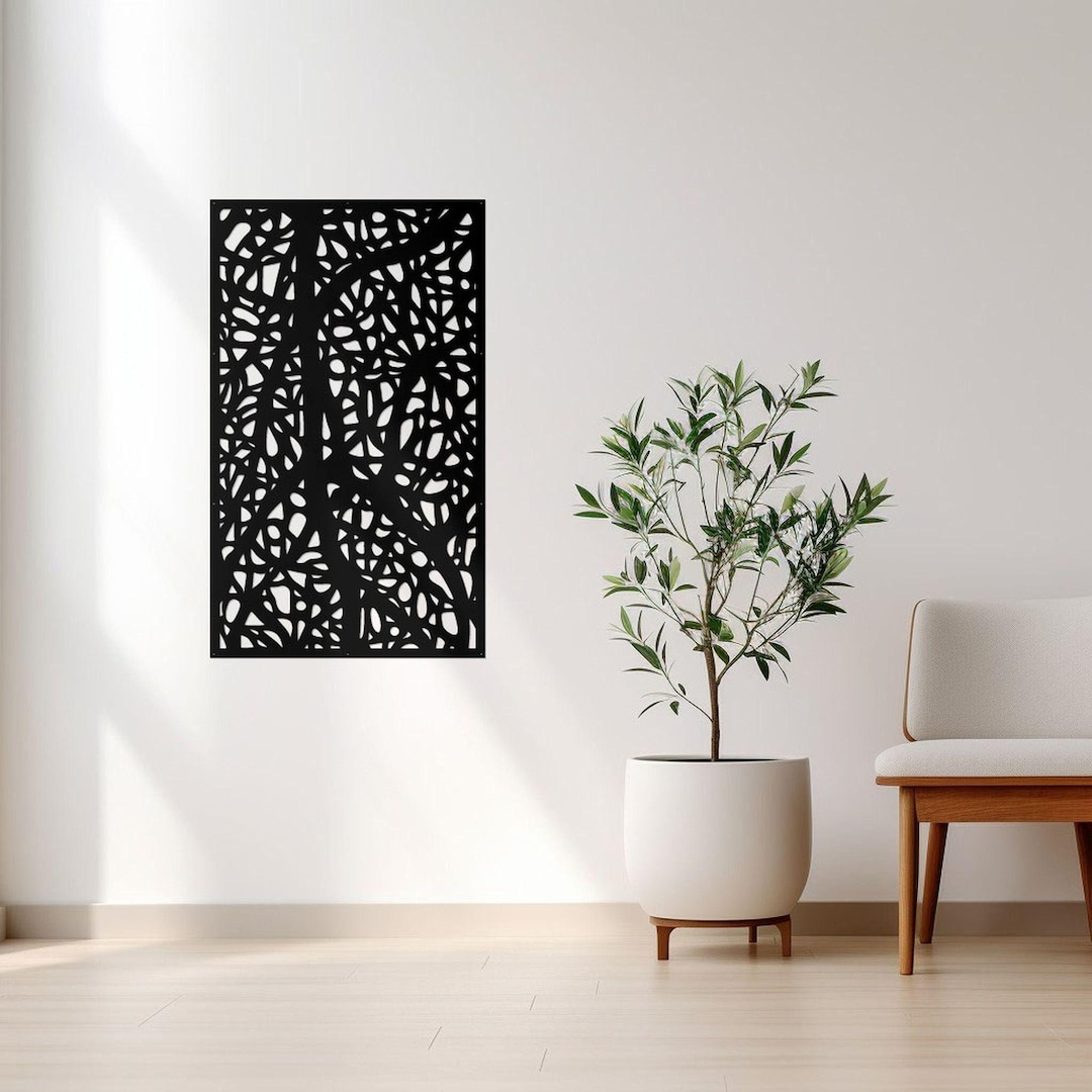 Forest Branches Metal Privacy Screen Panel: Stair Railing Insert - Etsy