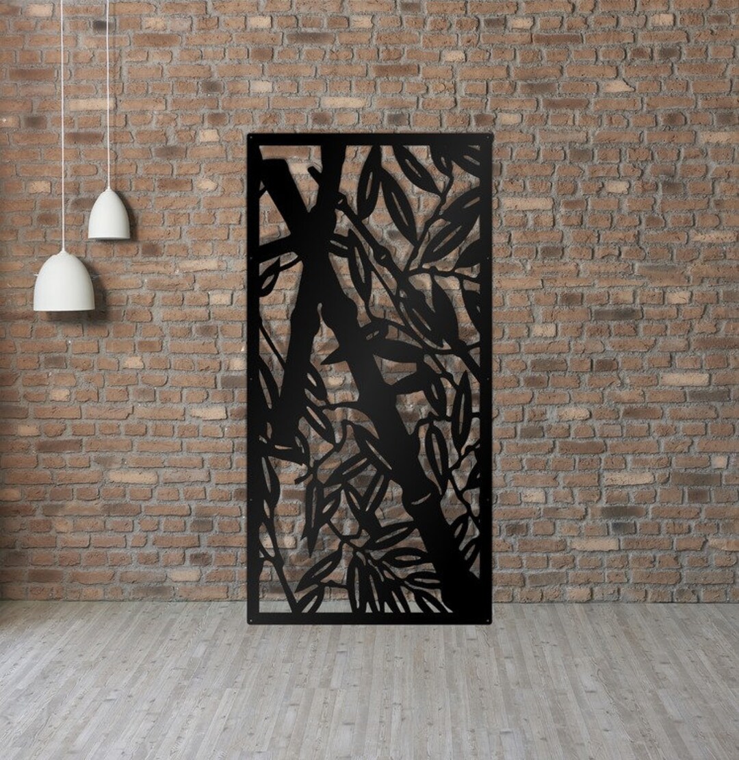 Bamboo Tree Panel Decorative Laser Cut Metal Privacy Screen - Etsy