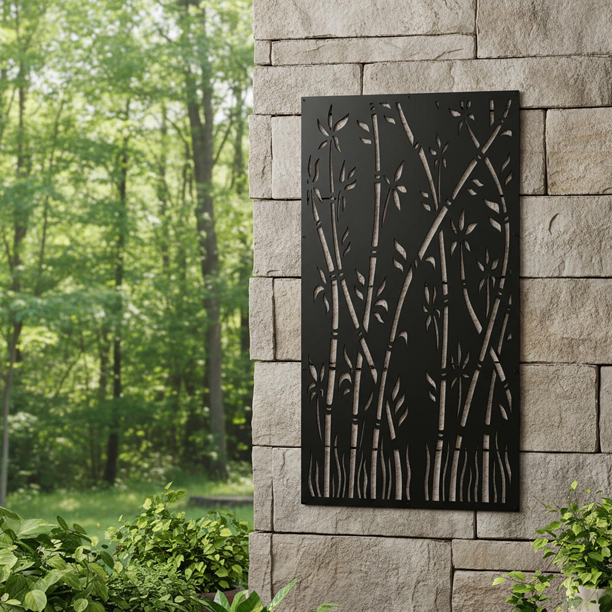 Outdoor Metal Wall Art Panel, Laser Cut Decorative Fence Insert, Patio ...