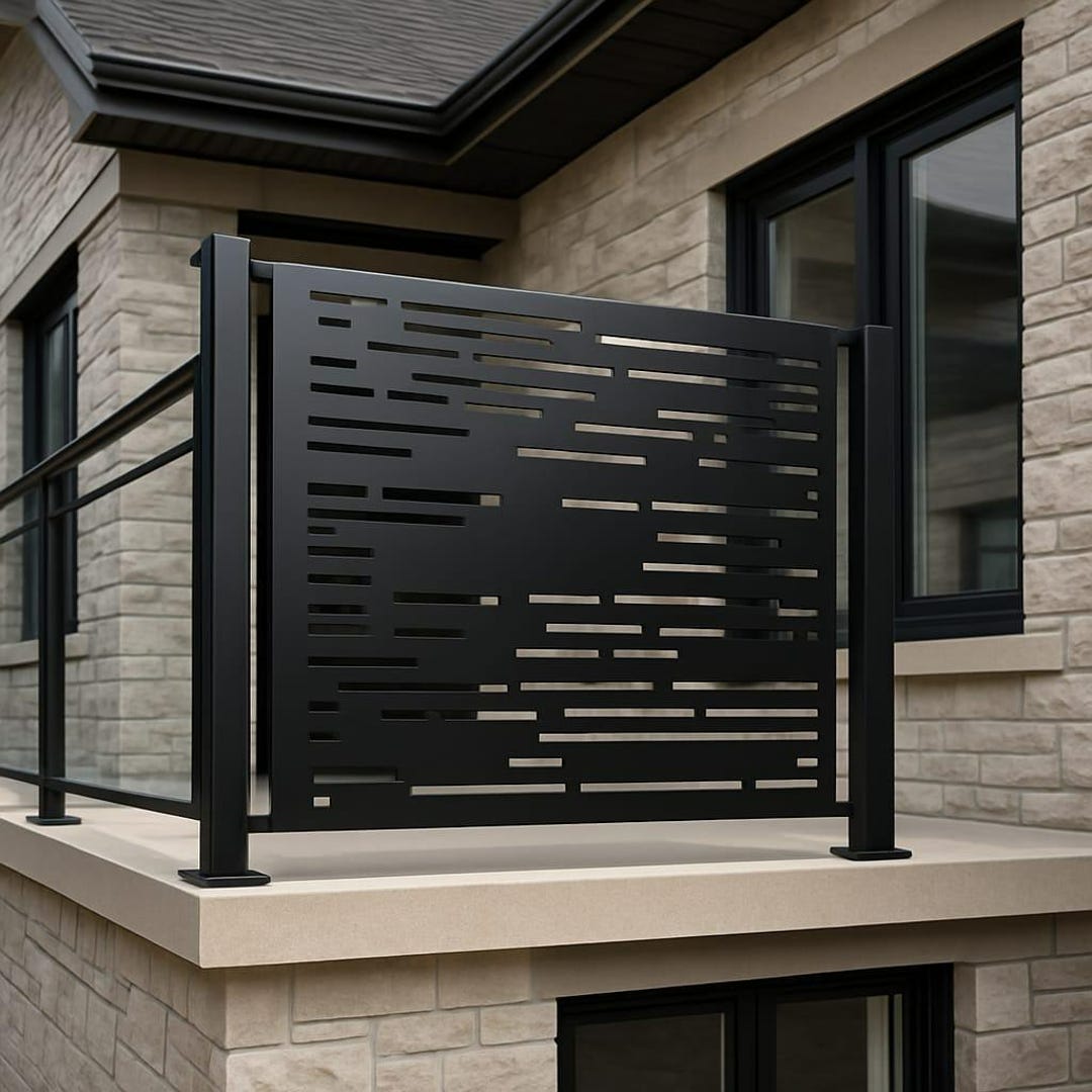 Custom Balcony Railing Panel, Metal Deck Privacy Screen, Laser Cut ...