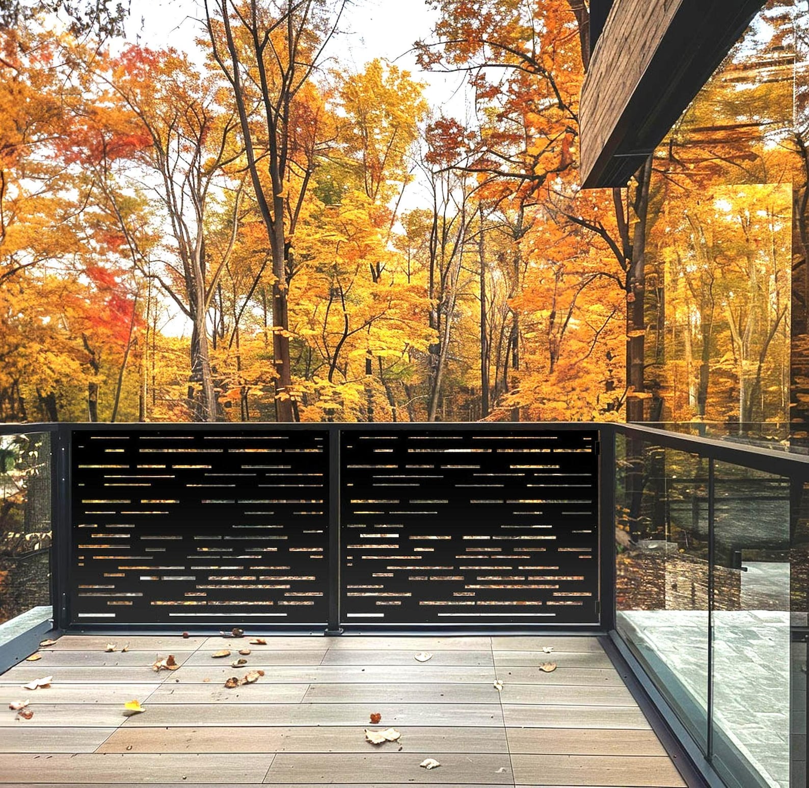 Custom Balcony Railing Panel, Metal Deck Privacy Screen, Laser Cut ...