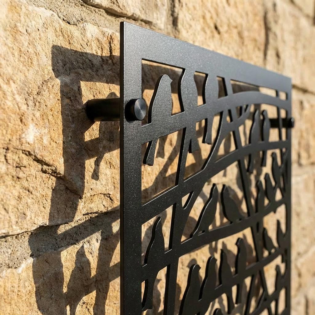 Birds Design Metal Privacy Screen, Aluminum Garden Trellis Panel - Etsy