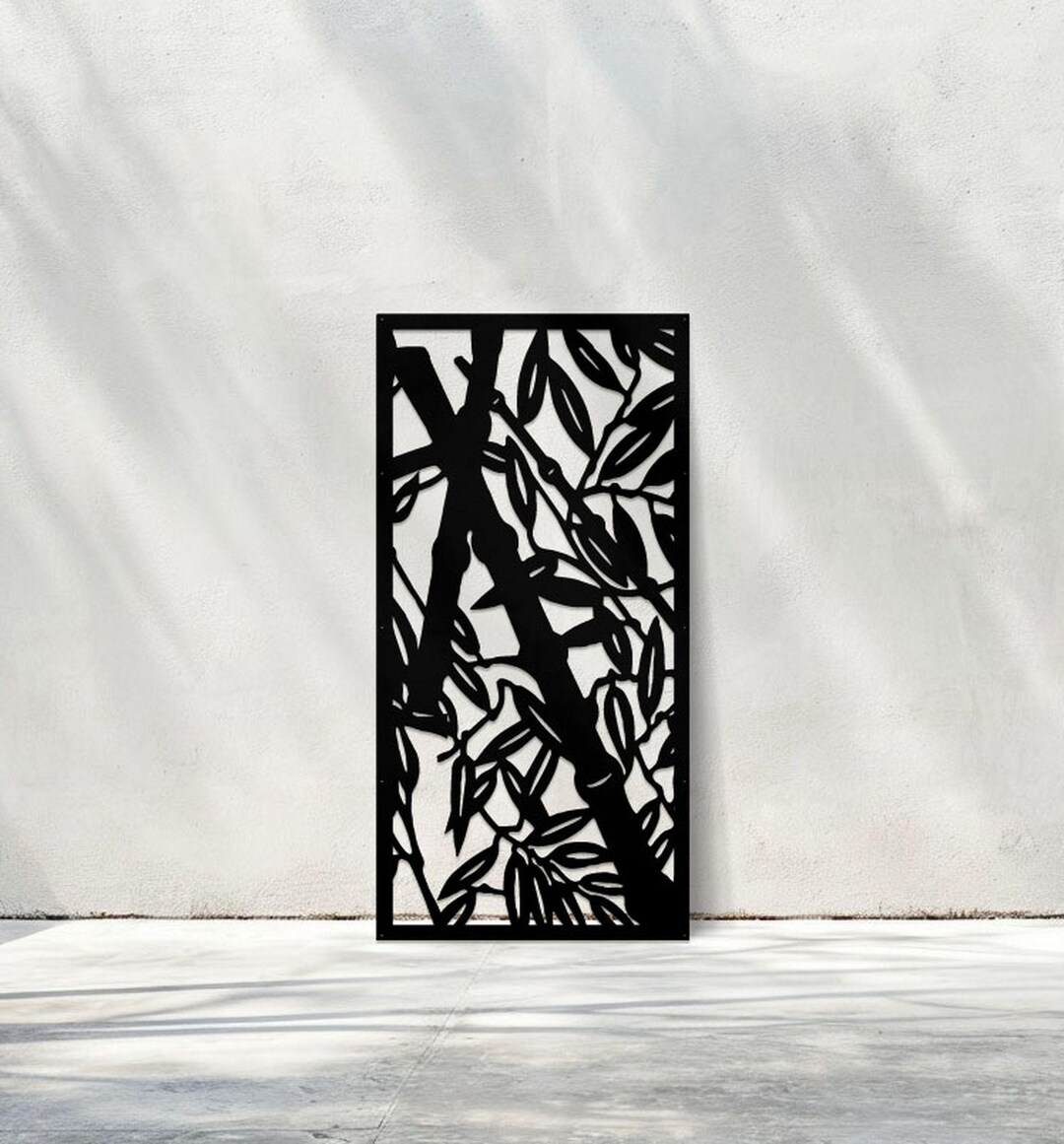 Bamboo Tree Panel, Decorative Laser Cut Metal Privacy Screen, Metal ...