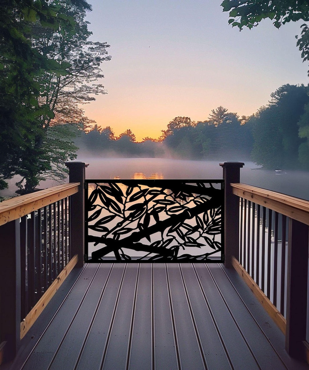 Tree Branch Metal Privacy Screen, Railing Insert, Aluminum Garden Fence ...
