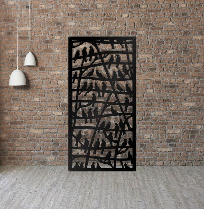 Birds Design Metal Privacy Screen, Aluminum Garden Trellis Panel - Etsy