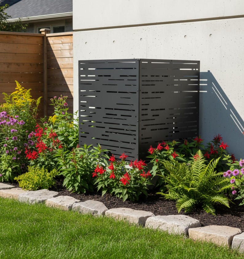 Laser Cut Aluminum AC Unit Screen, Decorative Outdoor Enclosure - Etsy