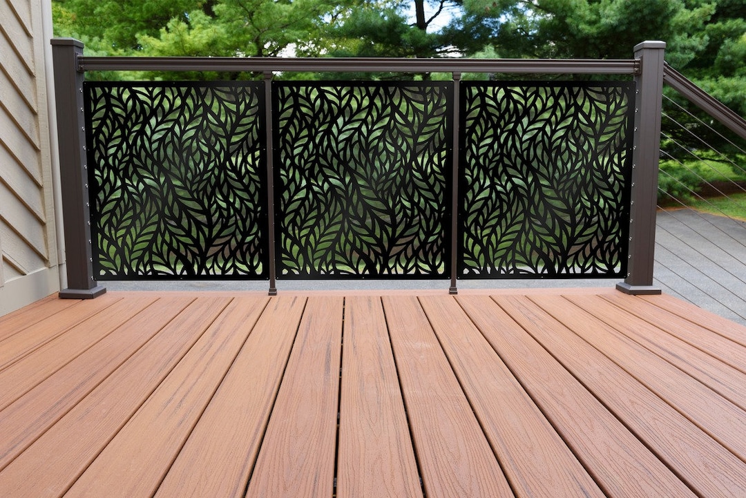 Outdoor Metal Privacy Screen Garden Fence Topper Home Decor Art Wall ...