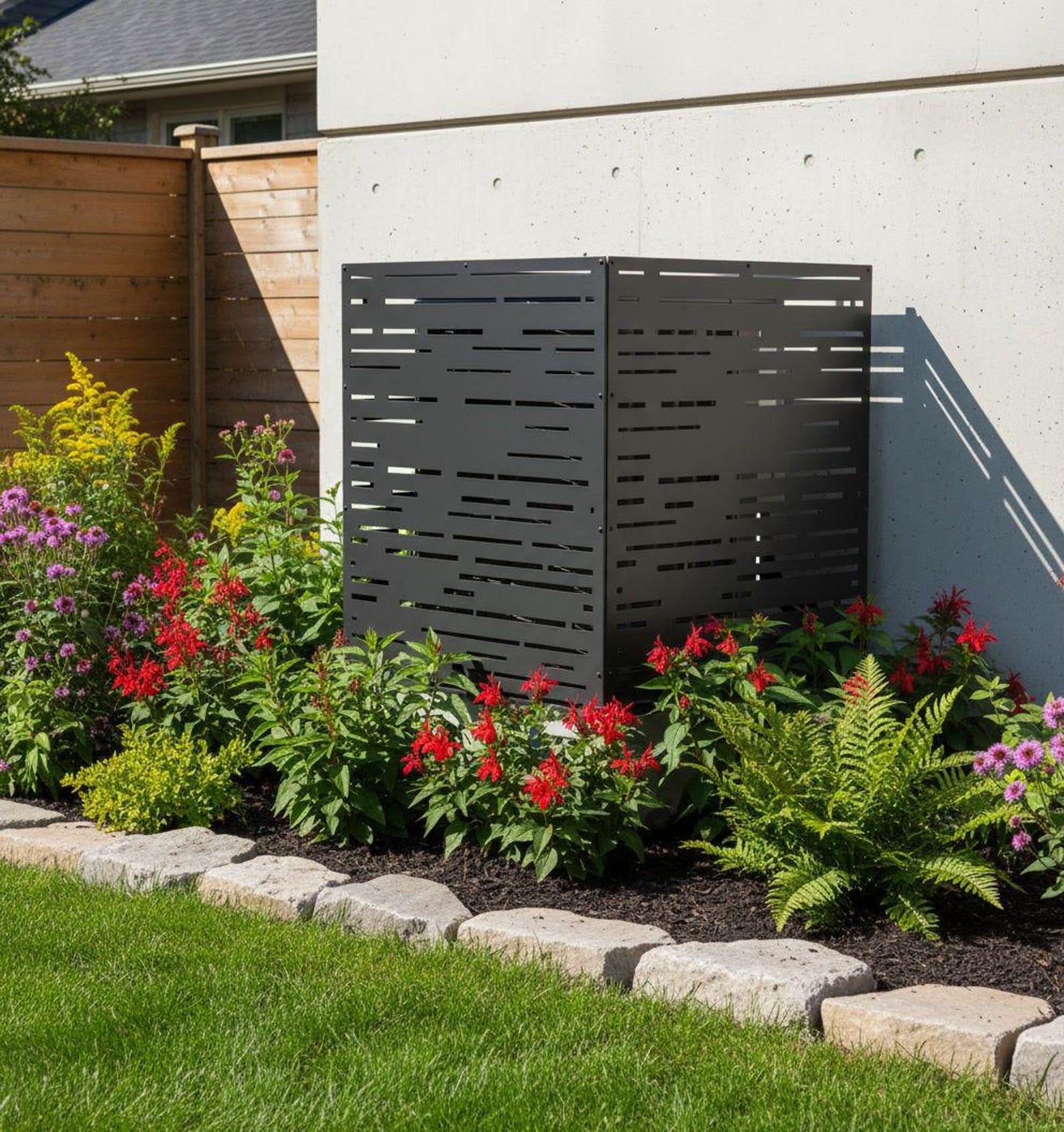 Outdoor AC Unit Screen, HVAC Cover Enclosure to Hide Equipment, Custom ...