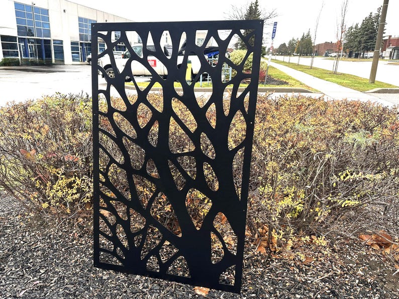 Tree Metal Decor Panel, Decorative Privacy Screen, Garden Fence Insert ...
